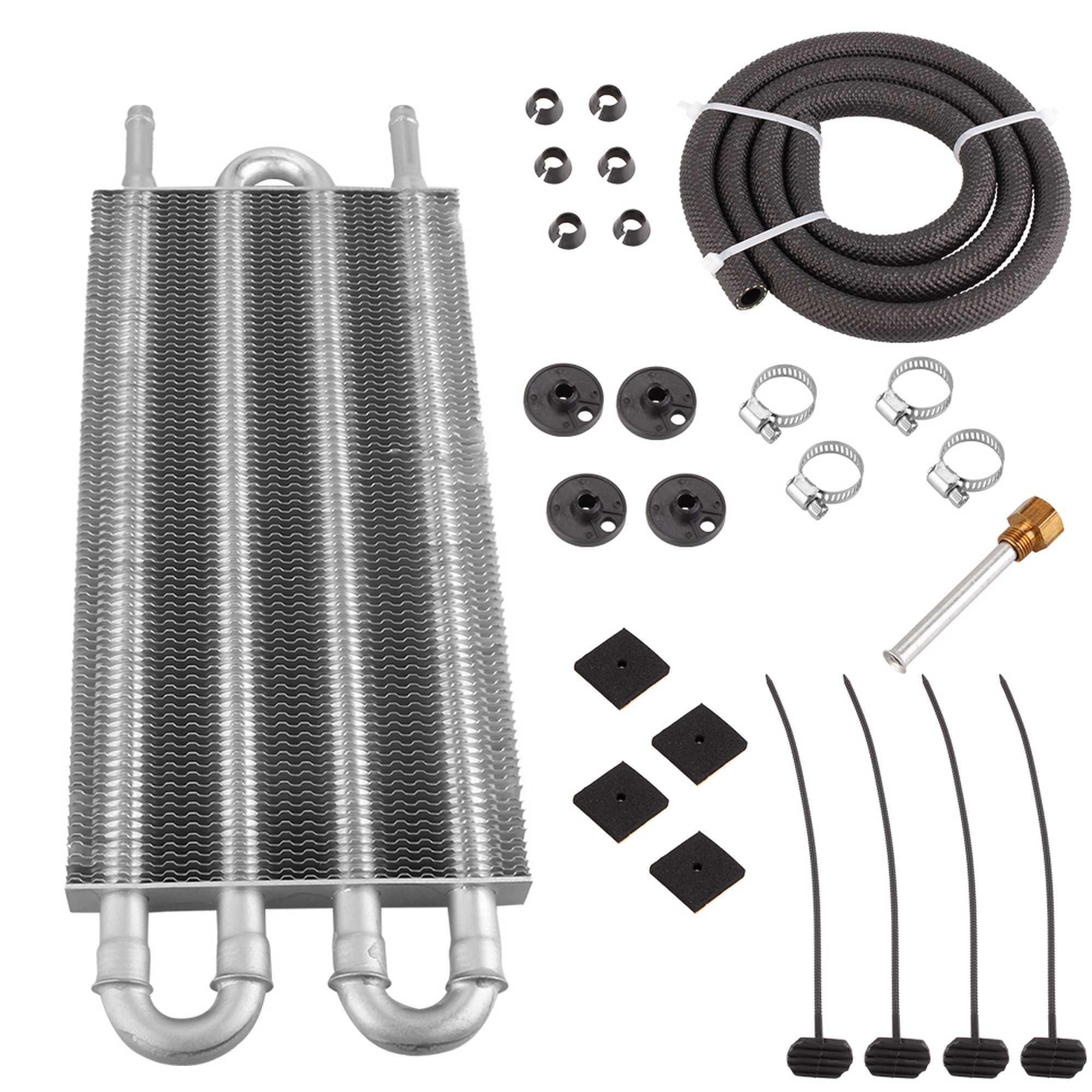 RASTP Universal Transmission Oil Cooler Kit 4/6/8 Pass Tube & Fin Oil
