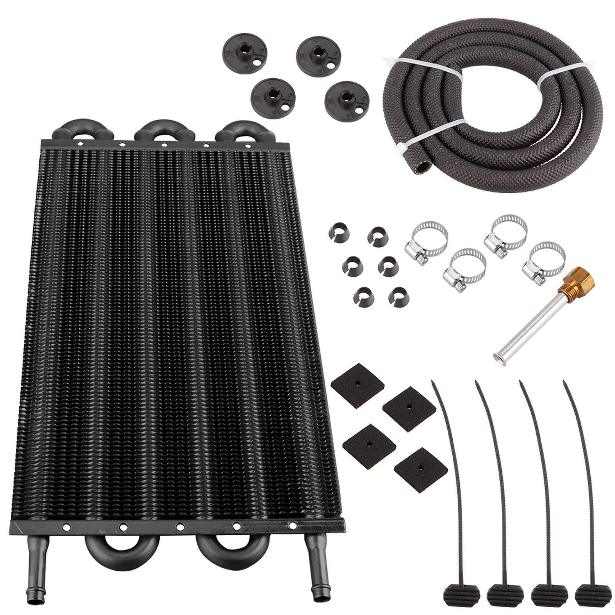 RASTP Universal Transmission Oil Cooler Kit 4/6/8 Pass Tube & Fin Oil
