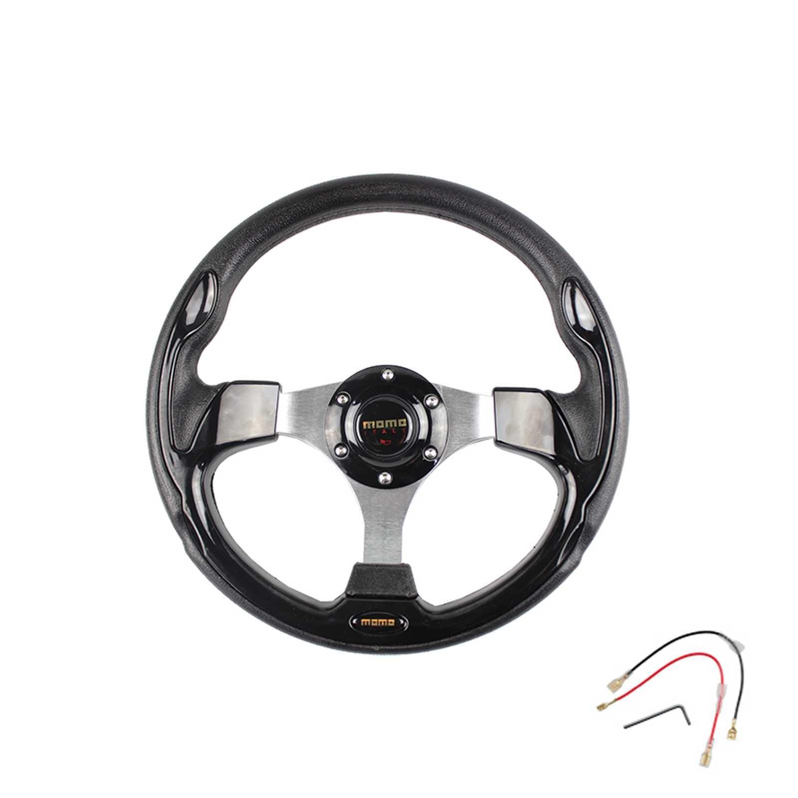 RASTP 13Inch/320mm Sport Steering Wheel Flat Bottom 6 Bolt with Horn